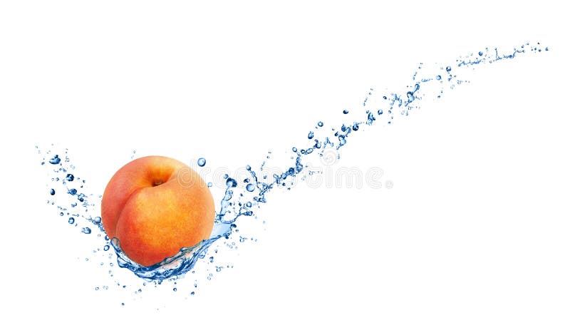 Peach in water splash stock photo. Image of splash, food - 17288044
