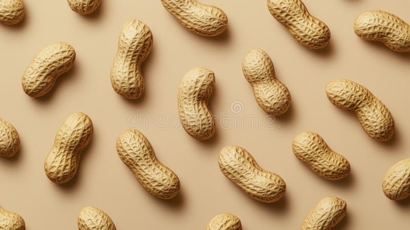 Whole Peanuts in Shell on Beige Background, Pattern Stock Photo - Image ...
