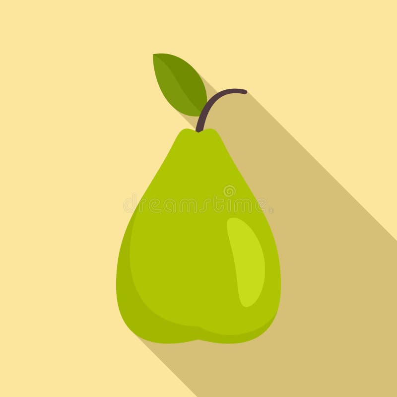 Whole Pear Icon, Flat Style Stock Vector - Illustration of closeup ...