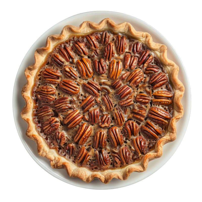 A Whole Pecan Pie with a Golden Crust Stock Illustration - Illustration ...