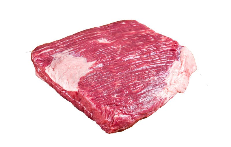 Whole Piece of Raw Beef Brisket Meat. Isolated, White Background. Stock ...