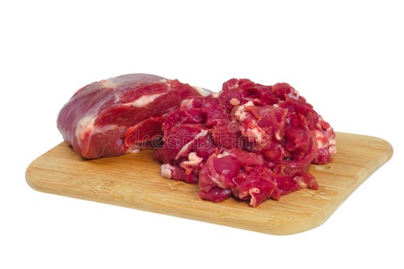 The Whole Piece and Sliced Mutton Stock Image - Image of uncooked ...