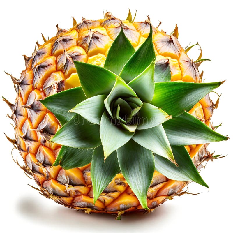 Whole Pineapple Isolated on a White. Stock Illustration - Illustration ...