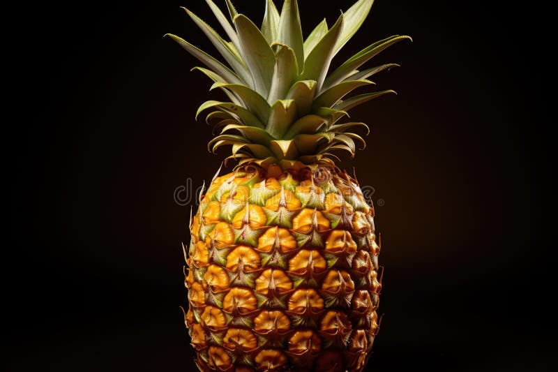 Whole Pineapple in a Yellow. View of Stock Illustration - Illustration ...