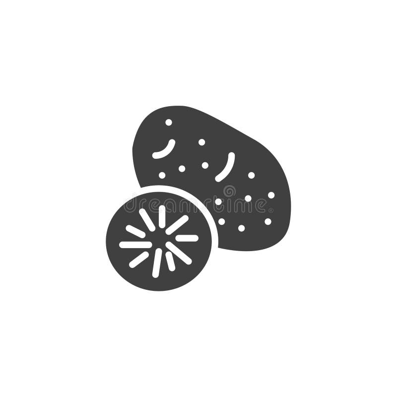 Whole Potato and a Slice Vector Icon Stock Vector - Illustration of ...