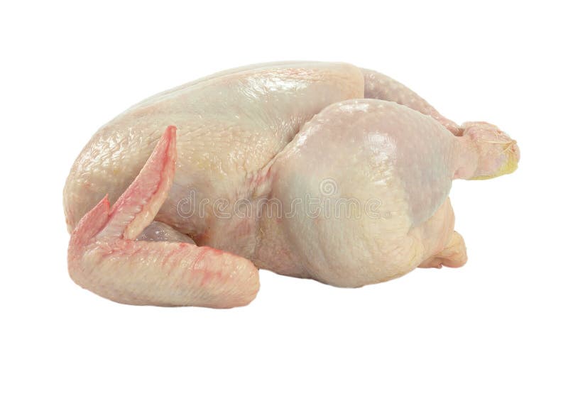 Whole raw chicken stock image. Image of grocery, isolated - 8245637
