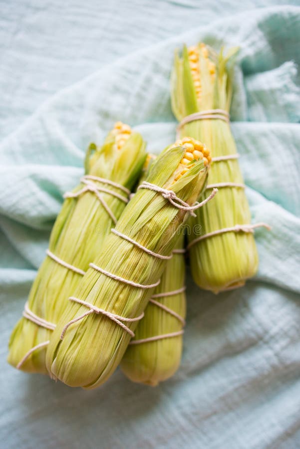 Raw Corn Prepared for Baking Stock Image - Image of cornnuts, herbs ...