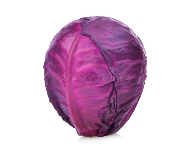 Whole Of Red Cabbage Vegetable Isolated On White Stock Image - Image of ...