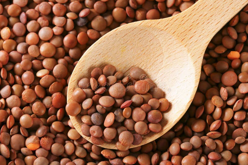 Whole red lentils stock image. Image of spoon, edible - 57127493