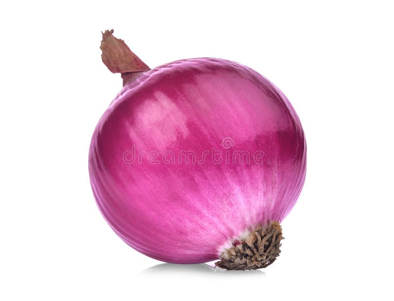 Single Fresh Whole Red Onion On White Stock Image - Image of cooking ...