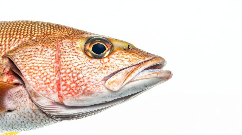 A Detailed Whole Red Snapper Fish is Shown Isolated on a White ...