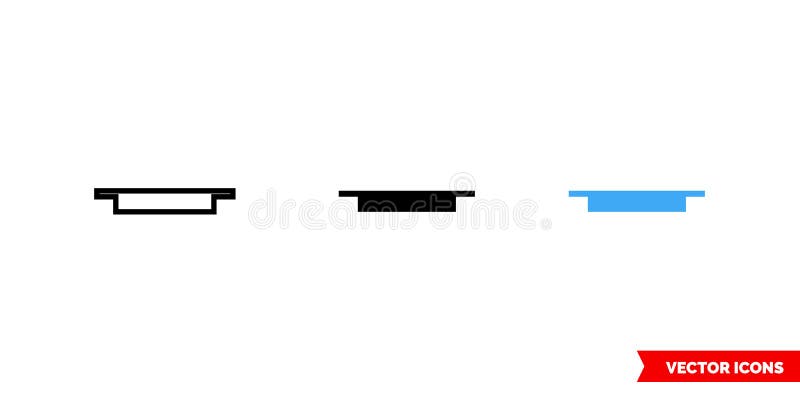 Whole Rest Icon of 3 Types Color, Black and White, Outline. Isolated ...