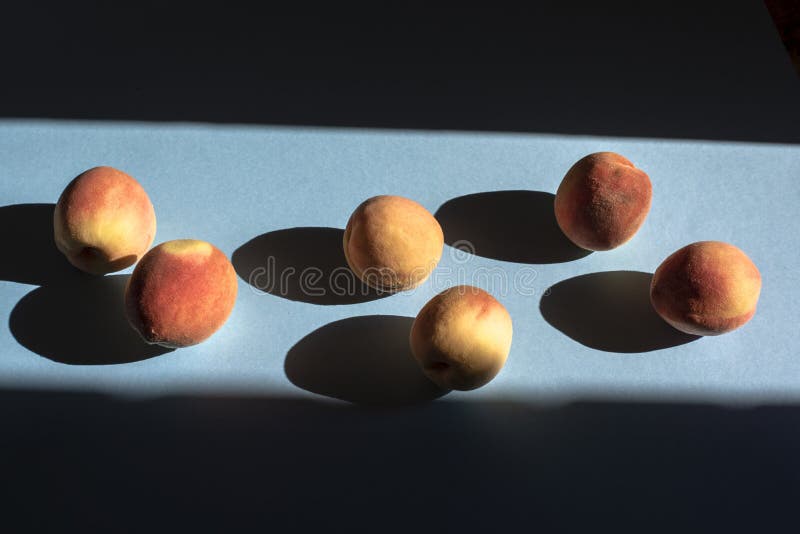 Ripe Beautiful Peach Split in Half. Visible the Stone is Stock Image ...