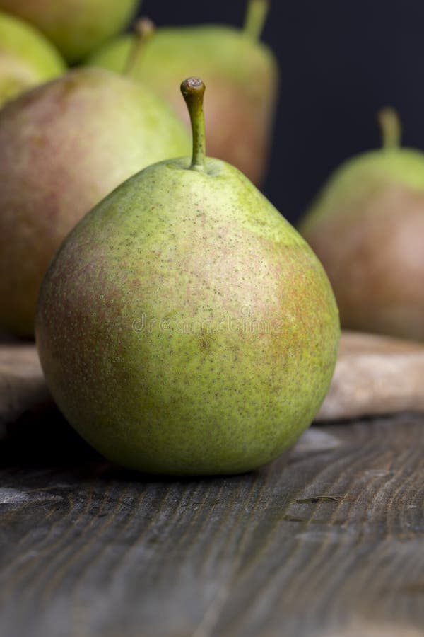 Whole Ripe Green Pears on the Board Stock Photo - Image of diet, nature ...