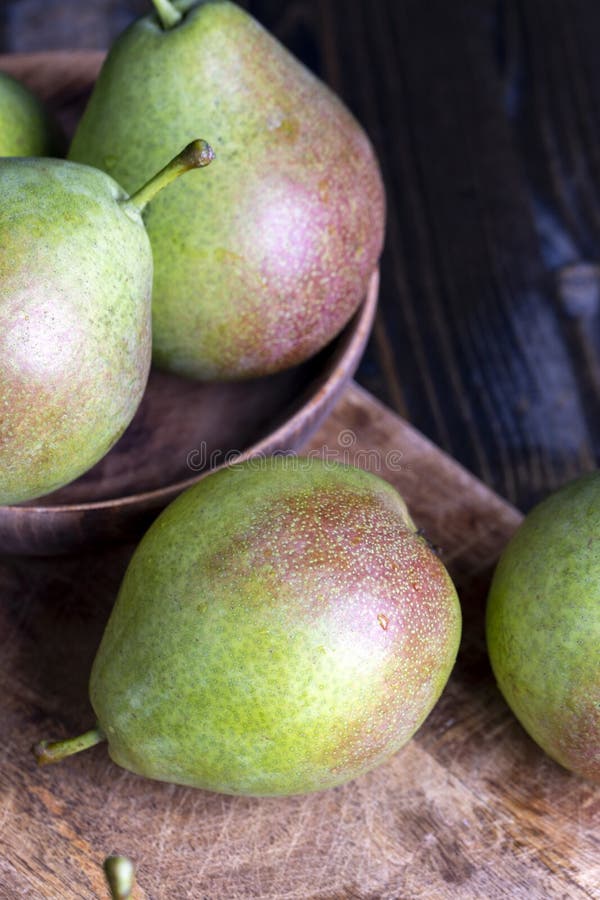Whole Ripe Green Pears, Close Up Stock Photo - Image of yellow, health ...