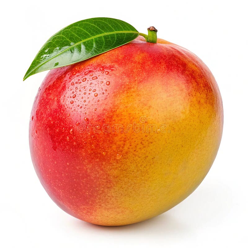 Single Ripe Mango with Smooth Skin Stock Illustration - Illustration of ...