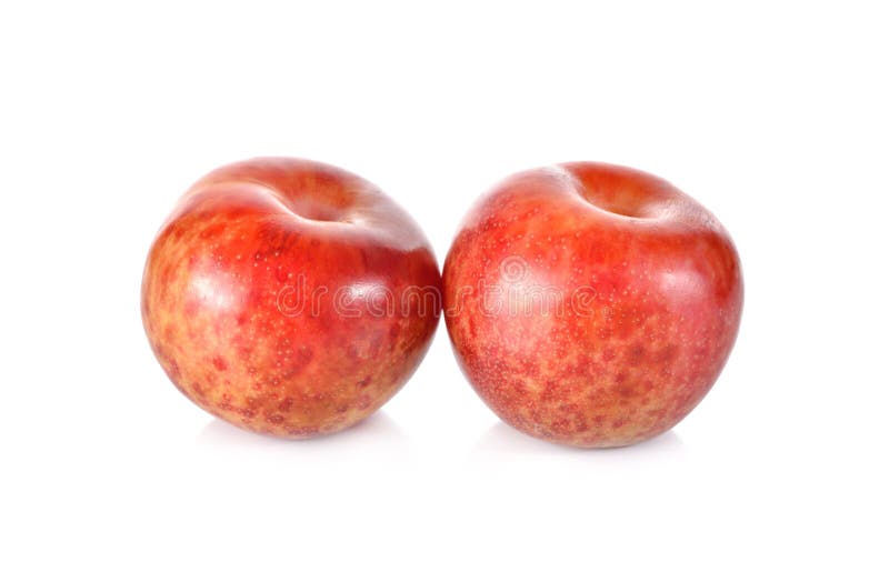 Whole Pluot Fruit with Delicious Juicy Slices on White Stock Image ...