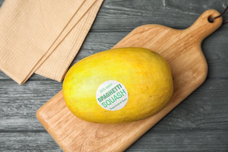 Whole Ripe Spaghetti Squash on Wooden Table Stock Photo - Image of ...