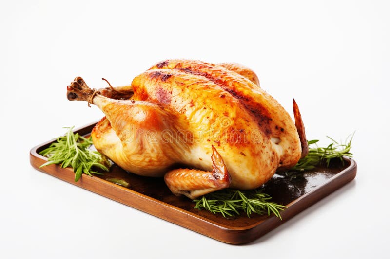 Whole Roasted Chicken on a White Background. Grilled Chicken. Ai ...