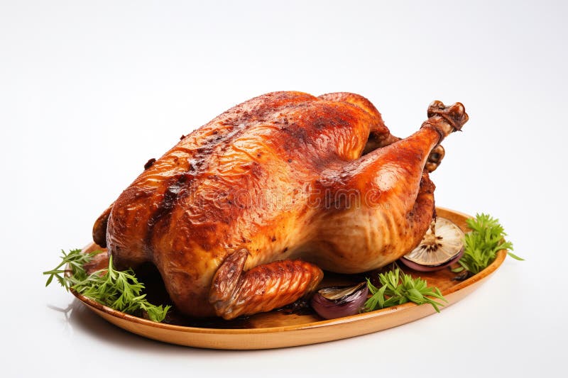 Whole Roasted Chicken on a White Background. Grilled Chicken. Ai ...