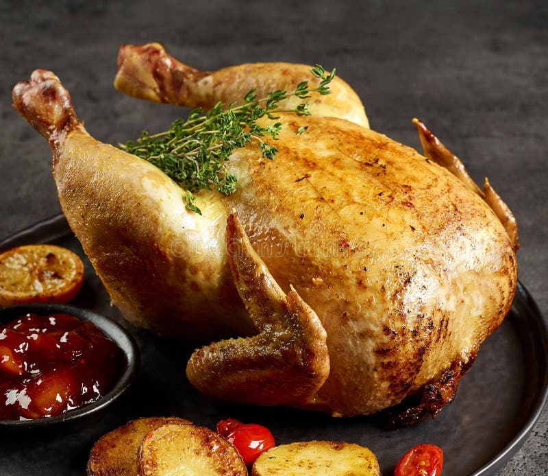 Whole roasted chicken stock photo. Image of juicy, food - 81205692