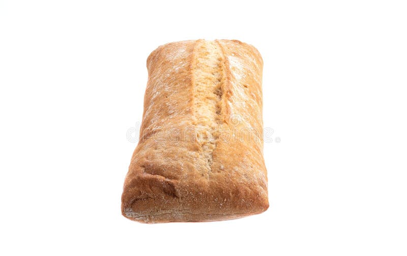 Whole Rustic Ciabatta Isolated on White Background Stock Photo - Image ...