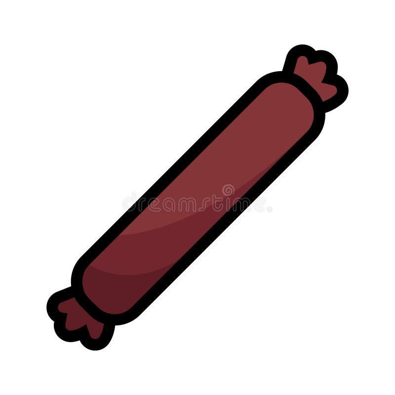 Whole Salami Sausage Roll. Vector Stock Vector - Illustration of diet ...