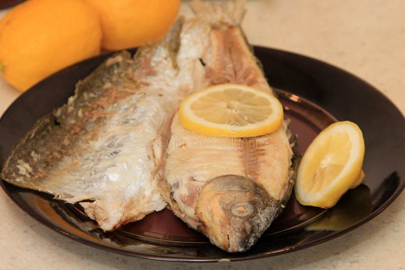 Whole on Salt Cooked Fish with Skin Removed on One Side .Whole Fish ...