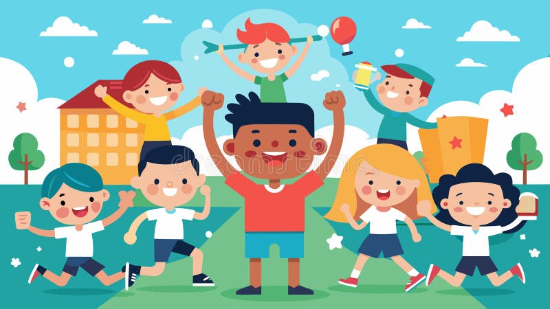 Friendly Competition Cartoons A Playful Cartoon Scene Featuring A