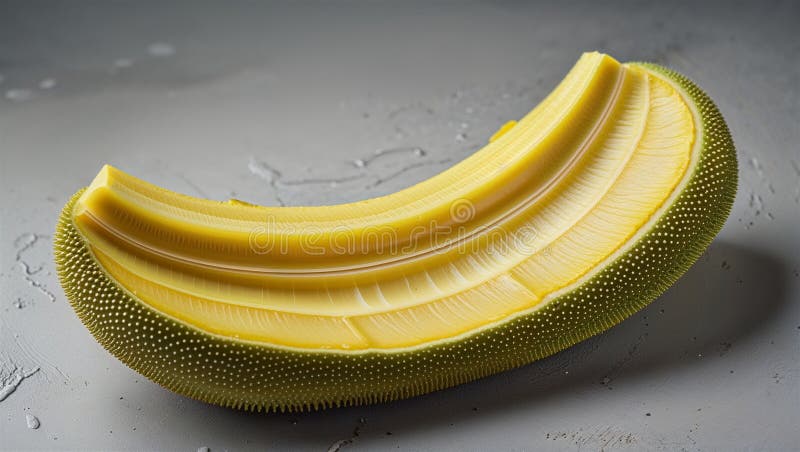 Whole Segment of Jackfruit Flesh with Smooth Yellow Surface and Curved ...