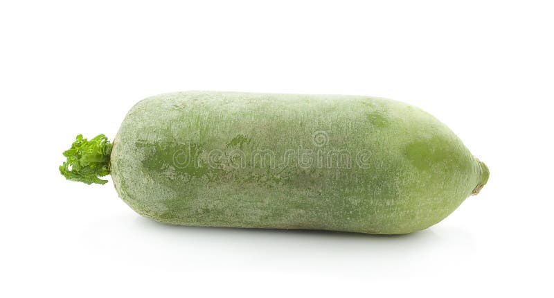 Whole Single Green Radish on White Background Stock Photo - Image of ...