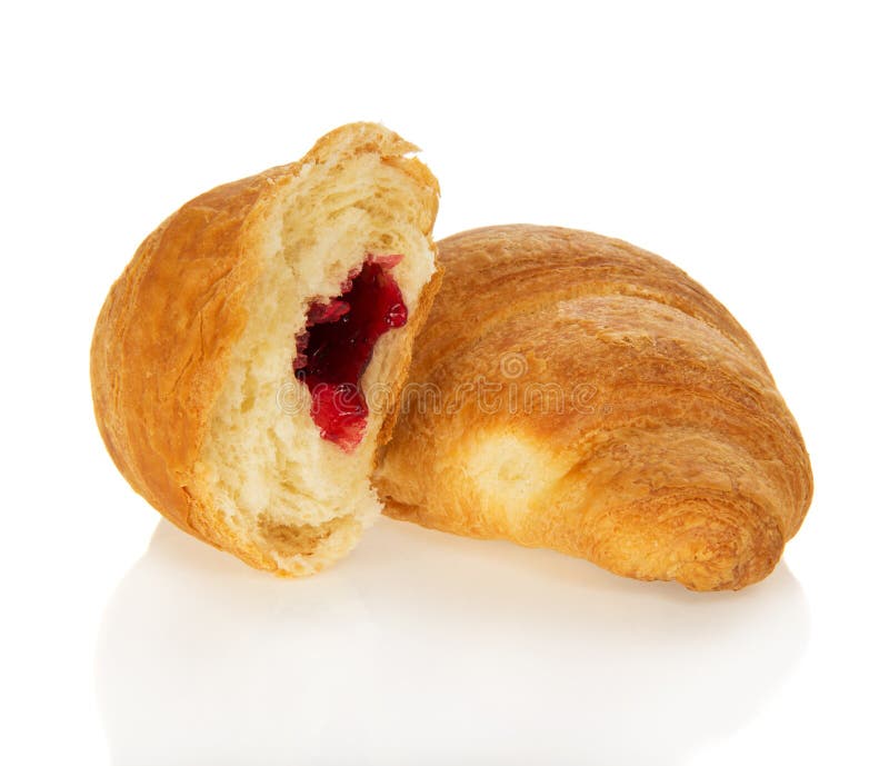 Whole and the Slice of a Croissant Stock Image - Image of cooked, flour ...