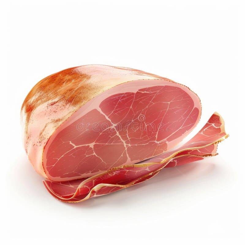 Delicious Smoked Ham, Sliced and Ready To Serve Stock Illustration ...