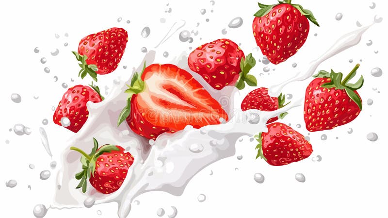 Whole and Sliced Strawberry Stock Vector - Illustration of elements ...