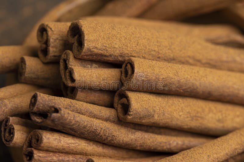Whole Spice Cinnamon and Powdered Cinnamon on the Table Stock Image ...