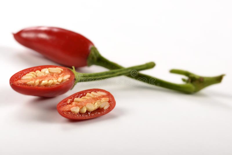 Whole Spicy Red Chili and One Cutted Stock Photo - Image of ingredient ...