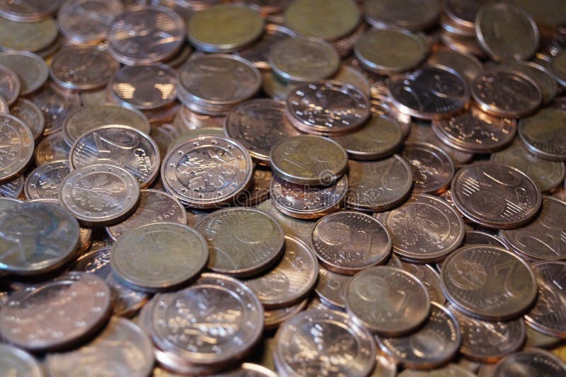 A Packet of Euro Cent Coins Stock Photo - Image of background, national ...