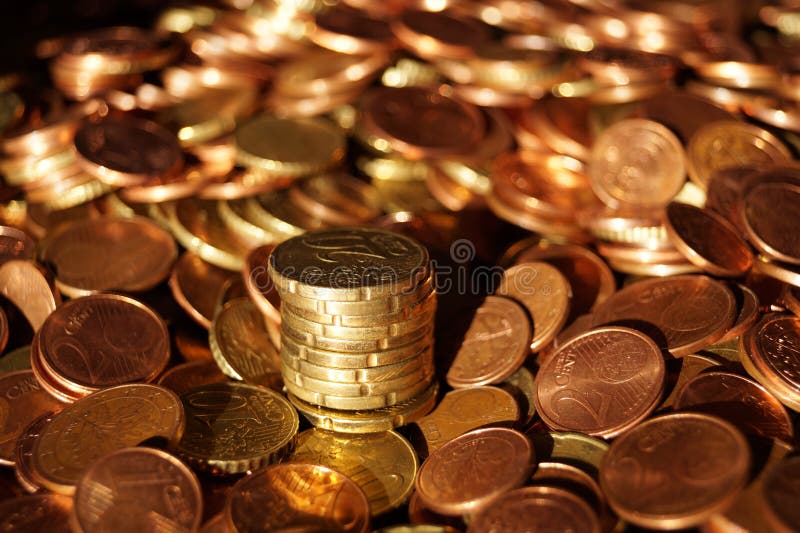 A Packet of Euro Cent Coins Stock Image - Image of change, european ...