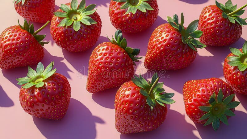 Whole Strawberries Scattered on the Table Stock Image - Image of simple ...
