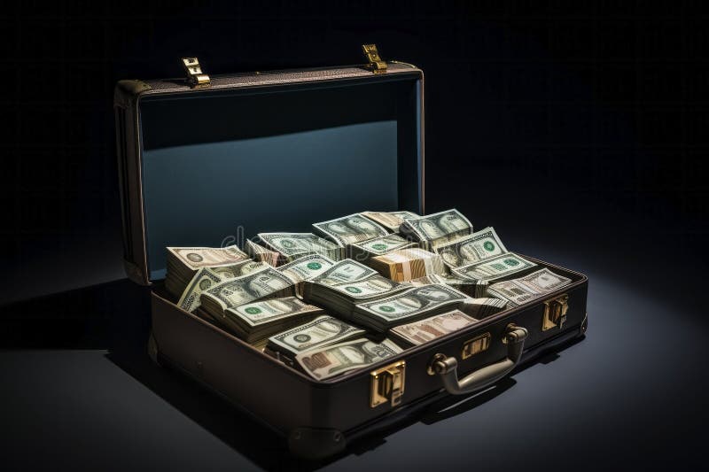 A Whole Suitcase of Money. Generative AI Stock Illustration ...