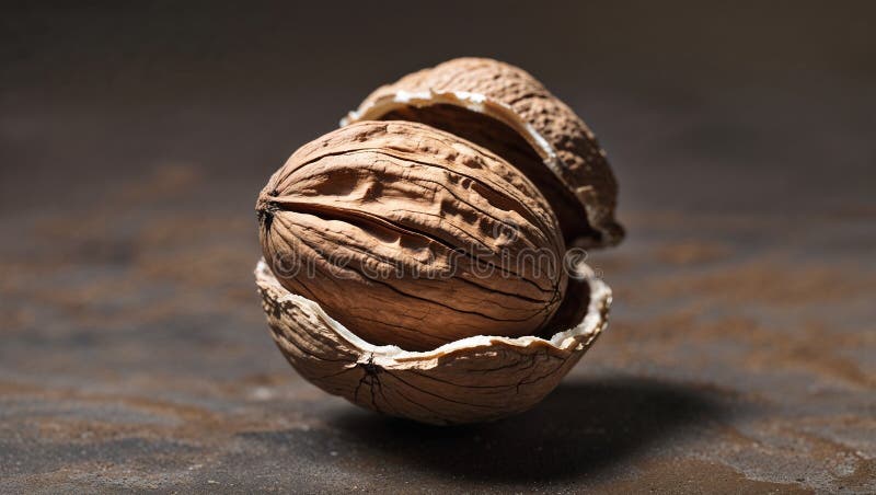 Whole Walnut in Shell with Rough Surface and Irregular Shape Placed ...