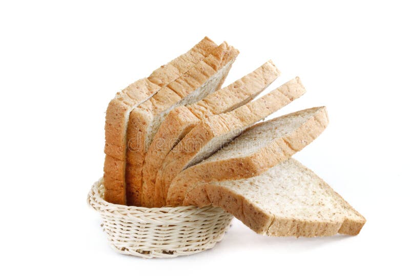 Whole Wheat Bread in Basket Stock Image - Image of segment, baked: 28812643