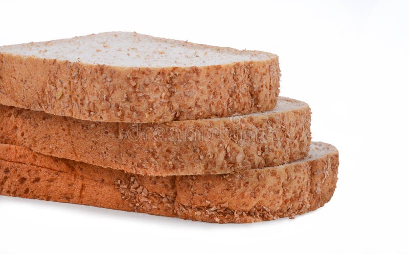Whole Wheat Bread Isolated on White Background Stock Image - Image of ...