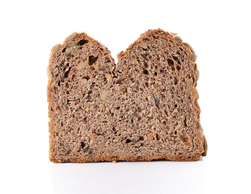 Whole Wheat Bread Isolated on White Background Stock Photo - Image of ...