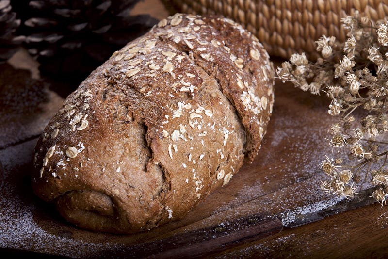 Whole Wheat Bread on Kitchen Table Stock Photo - Image of baked, shot ...