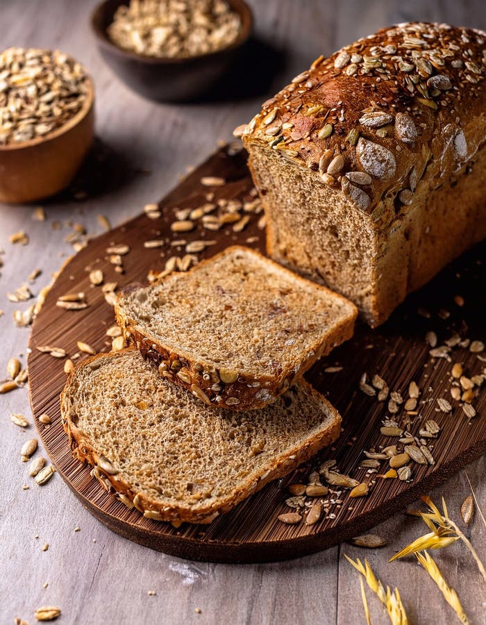 Whole Wheat Bread with Mixed Cereal, Healthy Home Cooking Stock ...