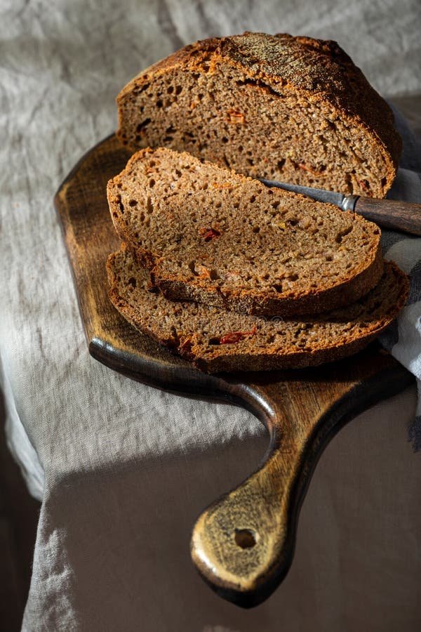 Whole Wheat Bread with Sundried Tomatoes and Herbs Stock Image - Image ...