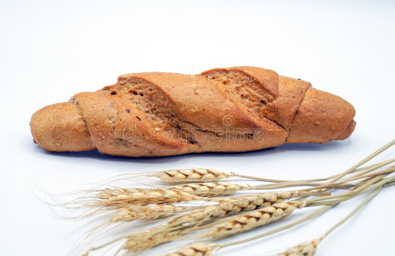 Whole Wheat Bread on White Background Stock Photo - Image of wheat ...