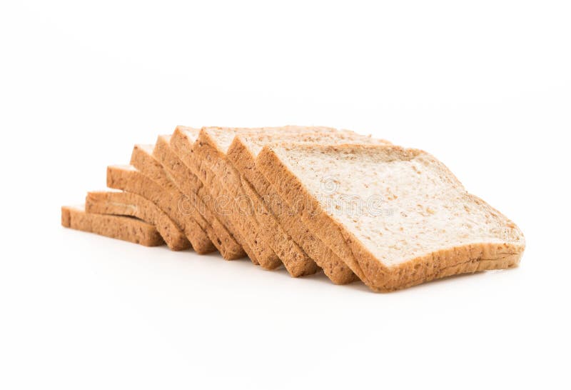 Whole wheat bread on white stock photo. Image of diet - 95346250