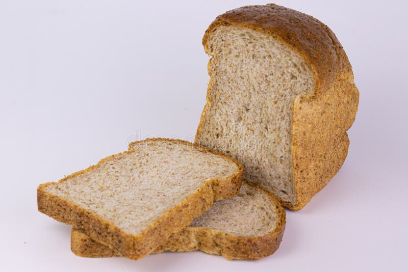 Whole Wheat Bread on White Background Stock Photo - Image of baker ...